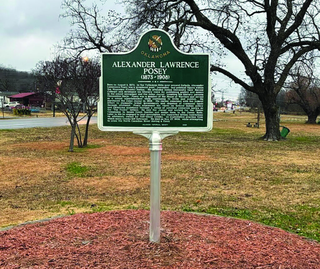 New marker honors Alexander Posey - Eufaula Indian Journal